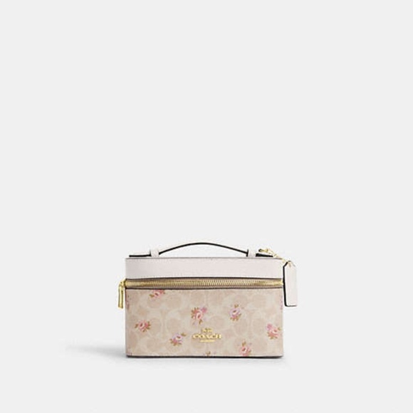 Coach | Bags | Cosmetic Case In Signature Canvas With Floral Print ...
